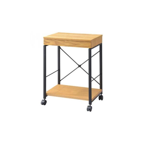 スチールと木目の組み合わせのワゴンです。スタイリッシュな空間を演出します。