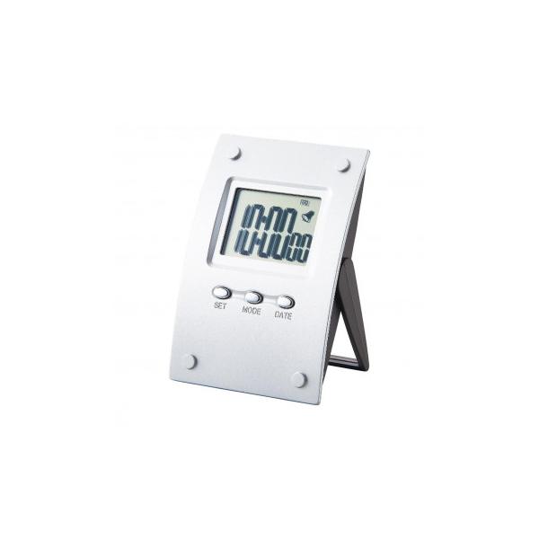 高級感のあるシャープなデザインの多機能クロック。