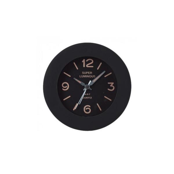 蓄光文字盤で、夜間でも時刻を確認できるスタイリッシュなアラーム付インテリアクロックです。置掛兼用タイプです。