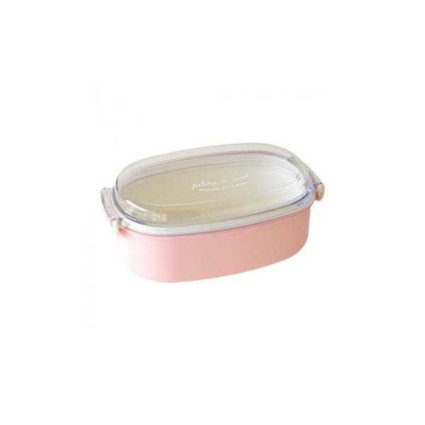 ふわっとした蓋できれいな盛り付けをキープ。高さのあるおかずなども気にせずに盛りつけられます。仕切りつきです。片手で食べられる1段ランチボックスです。