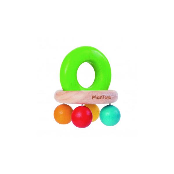 ベルラトルには赤ちゃんが握りやすいハンドルとカラフルなビーズが付いています。ビーズが鳴らす音は聴覚を刺激します。