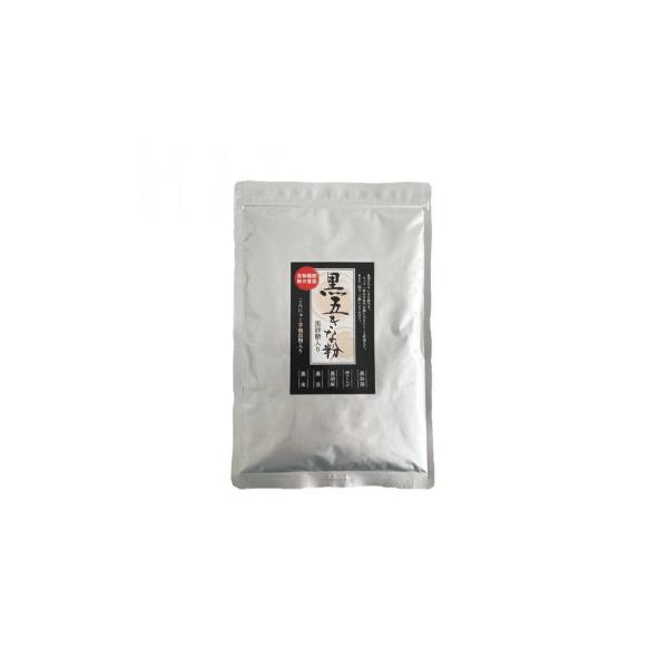 黒五(黒ごま・黒米・黒大豆・黒かりん・黒木耳)・きな粉・加工黒糖・こんにゃく芋抽出物をブレンドし、飲み易く仕上げています。牛乳や水に溶いたり、もち・団子・ご飯にお好みでふりかけて、お召し上がりください。