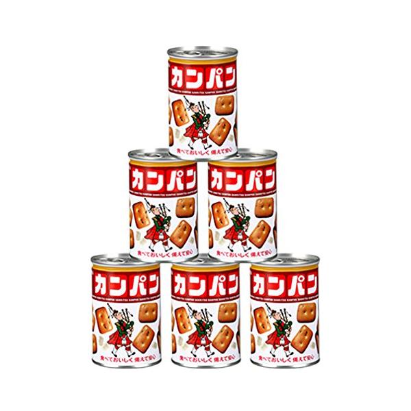 -/100グラム (x 6)/-・パッケージ個数:1・非常用備蓄食糧の定番、三立製菓のカンパン 長時間熟成発酵後、遠赤外線オーブンで香ばしく焼きあげたカンパンです。・缶の中に入っている氷砂糖は、糖分の補給としてだけでなく、唾液の分泌を促し、...
