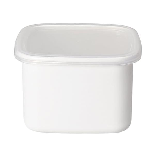 02)シール蓋付 Mサイズホワイト/スクウェアM/WS-M・Style:02)シール蓋付 Mサイズ・パッケージ個数:1・色:白・サイズ:13.21 x 13.11 x 9.19 cm・素材:本体-琺瑯、シールふた‐EVA樹脂・生産国:日本・...