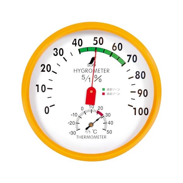 G-/-/72605・パッケージ個数:1・測定範囲：温度：‐30〜50℃、湿度：30〜80％・精度： 温度 −20〜40℃：±2℃、それ以外：±4℃ 湿度 30〜80％：±10％・1目盛：温度：2℃、湿度：5％・温度と湿度を同時に測定でき、...