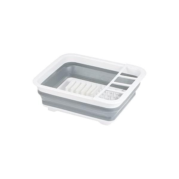 水切りカゴグレー/水切りカゴ/HB-6355・パッケージ個数:1・製品サイズ:(約)使用時/幅36.5×奥行31.5×高さ13cm、収納時/幅36.5×奥行31.5×高さ6cm・製品重量:(約)0.62kg・素材・材質:ポリプロピレン・熱可...