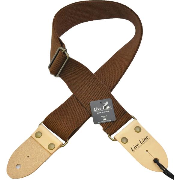 日本製　Made inJapanアクリルとコットンを混合したAC素材を採用カラー：ブラウン日本製ハンドクラフトならではの素晴らしい質感。長さ調節範囲：79〜140cm（エンドピン穴間を計測）