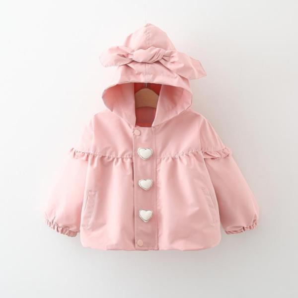 ・カテゴリ: 子供用アウター ・性別: 女児 ・対象年齢: 1〜3歳 (身長80〜100cm) ・スタイル: カジュアル ・主な素材: ポリエステル90% ・柄: 無地 ・厚さ: 普通 ・フード: 取り外し不可 ・袖丈: 長袖 ・開閉タイプ...