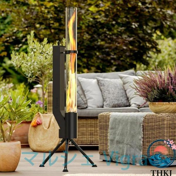 ? 木質ペレットパティオヒーター：環境に優しく効率的な燃料である木質ペレットを使用したパティオヒーター。ホッパーの容量は2.8kgで、アウトドアで2時間以上の連続暖房が可能です? 屋外での使用に適した多用途で洗練されたデザイン：モダンな暖炉...