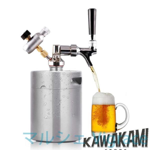 ビールサーバー ビールディスペンサー ミニCO2レギュレーター付き 小型 軽量 頑丈 ステンレス鋼 ビール樽 耐久性 持ち運び便利 使い簡単 ホーム/発酵/醸造ケゲレ