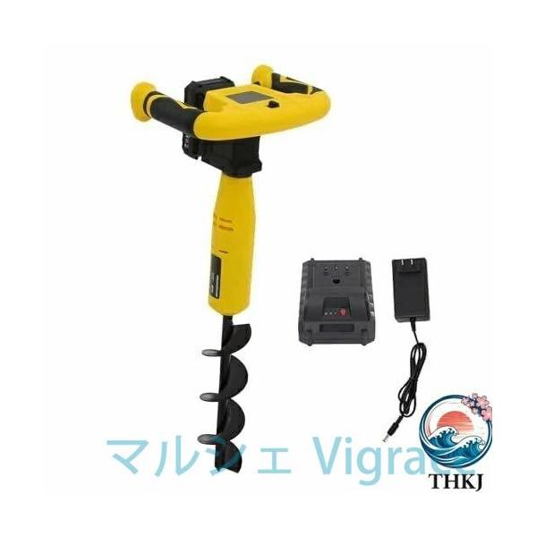 ? 高効率：固体マンガン鋼ドリルヘッドと350Wモーターは、高速（無負荷速度：550 rpm）と高トルク（7 N?m）を備えており、高速掘削と低騒音を実現し、優れた性能を発揮します。? コードレス設計：ポストホールディガーはバッテリー駆動設...