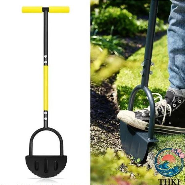 芝生カッター 芝生手入具 ターフカッター ステップ付き 全長108.5cm 芝刈りシャベル 芝刈り機 雑草除去 エッジャー芝生ツール 園芸 便利
