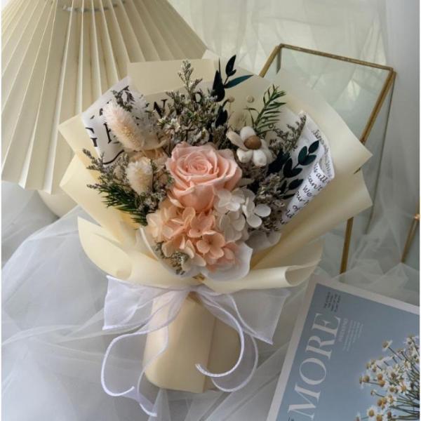 【商品仕様】バラ 花数：3  　満天星    素材：プリザーブドフラワー※自然素材を使用しておりますので、色にばらつきがあります。【ご用途】開店祝い 移転祝い 引越し祝い 新築祝いブライダル お見舞い 合格祝い 入学祝い 卒業祝いご注意：※...