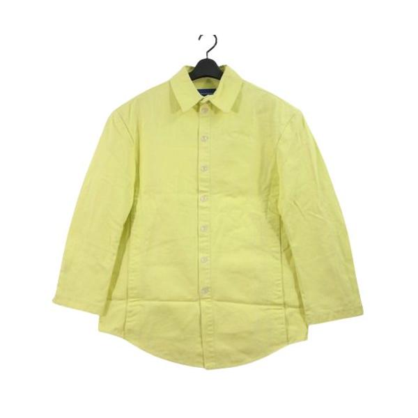 サイズ：表記A1-肩幅54cm、身幅56cm、着丈77cm、袖丈59cmカラー：レモンコンディション：Bランク-襟・左袖・バック裾上汚れ素材：コットン100％コメント：ADERERROR アダーエラー 22SS Venet shirt シャ...