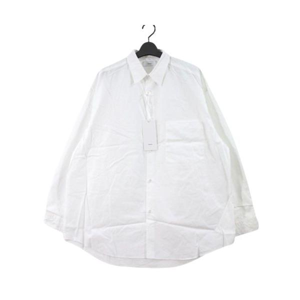 サイズ：表記F-肩幅59cm、身幅68cm、着丈82cm、袖丈57cmカラー：ホワイトコンディション：Bランク-襟薄汚れ、左肩・左袖変色素材：コットン100%コメント：Graphpaper グラフペーパー 20SS Broad L/S Ov...