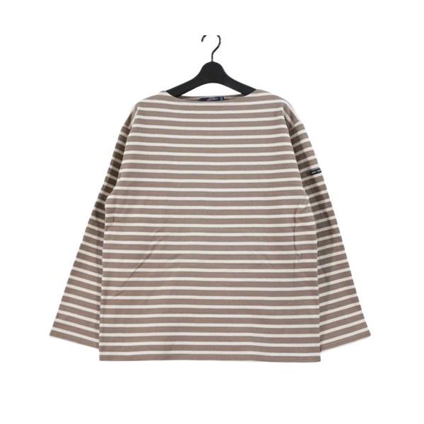 サイズ：表記5-肩幅49cm、身幅52cm、着丈65cm、袖丈55cmカラー：ベージュ×オフホワイトコンディション：Bランク素材：コットン100%コメント：SAINTJAMES セントジェームス OUESSANT BORDER ウェッソンボ...