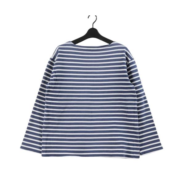 サイズ：表記なし-肩幅51cm、身幅52cm、着丈59cm、袖丈52cmカラー：ネイビー×ホワイトコンディション：Bランク素材：コットン100%コメント：SAINTJAMES セントジェームス OUESSANT BORDER ウェッソンボー...