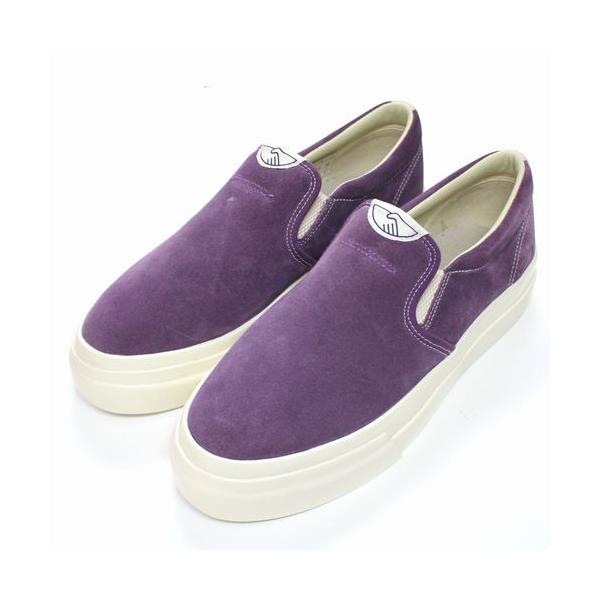 サイズ：表記43-アウトソール約29.5cmカラー：パープルコンディション：Sランク-表面擦れ素材：コメント：StepneyWorkersClub S.W.C LISTER M スエードスリッポン