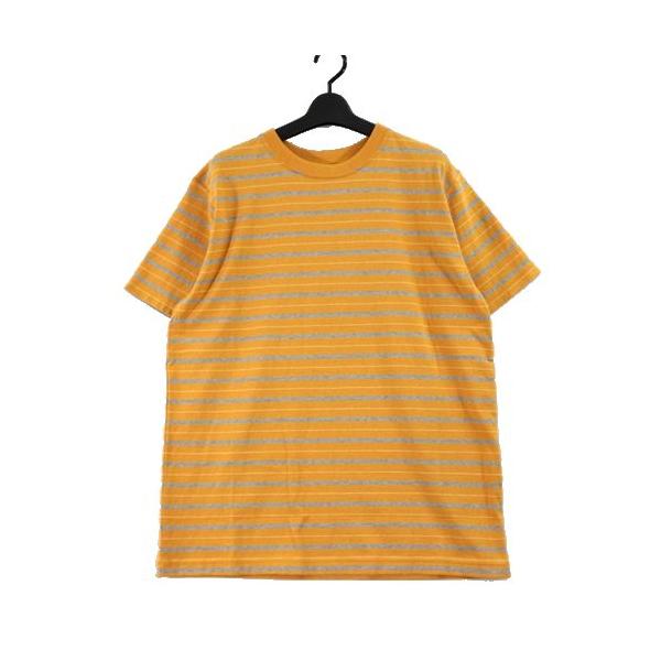 サイズ：表記L-肩幅47cm、身幅56cm、着丈69cm、袖丈22cmカラー：イエローコンディション：Sランク素材：コットン100%コメント：ColumbiaKnit コロンビアニット S/S Willamette Stripe TEE ボ...