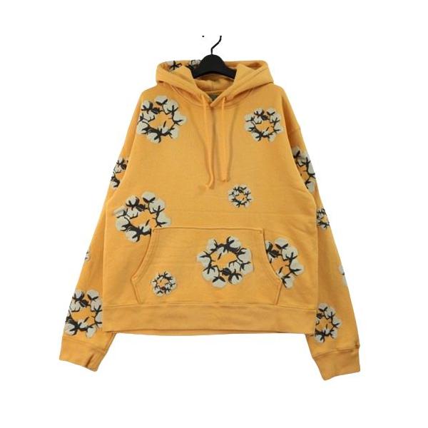 サイズ：表記XL-肩幅58cm、身幅61cm、着丈66cm、袖丈66cmカラー：イエロー系コンディション：Bランク素材：綿100%コメント：DENIMTEARS × CPFM 24AW Cactus Tears Wreath Hoodie ...