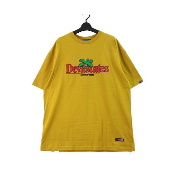 サイズ：表記XL-肩幅59cm、身幅62cm、着丈75cm、袖丈24cmカラー：イエローコンディション：Bランク-左肩色落ち素材：綿100％コメント：DEVASTATES ディーヴァ ステイツ 24SS Grafico Men's T-Sh...