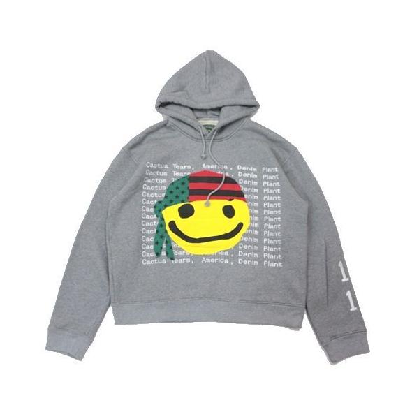 サイズ：表記XL-肩幅58cm、身幅65cm、着丈67cm、袖丈64cmカラー：グレーコンディション：Aランク素材：コットン100%コメント：DENIMTEARS × CPFM 24AW CACTUS SMILEY HOODIE  パーカー