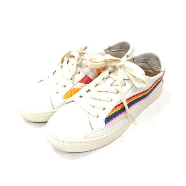サイズ：表記US5.5-アウトソール約24cmカラー：ホワイトコンディション：Aランク素材：-コメント：SOLUDOS ソルドス RAINBOW WAVE スニーカー