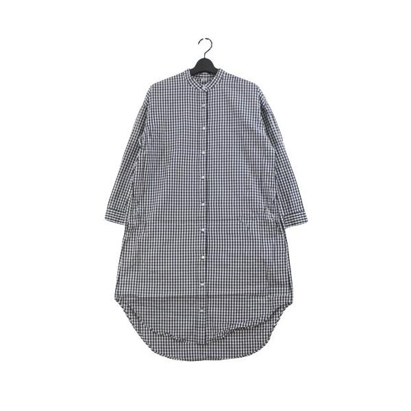 サイズ：表記F-肩幅54cm、身幅57cm、着丈104cm、袖丈46cmカラー：ブラック/ホワイトコンディション：Bランク素材：綿100％コメント：PARICI パーリッシィ ギンガムチェック シャツ ワンピース 50-01-OP-003-...