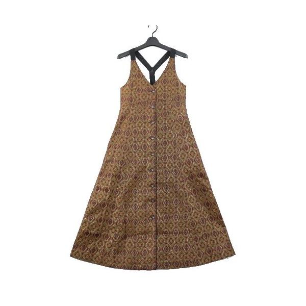 サイズ：表記1-身幅40cm、総丈約119cmカラー：バーガンディコンディション：Bランク-裏地バック中央汚れ素材：ポリエステル51% レーヨン49% 裏地-ポリエステル100%コメント：LilyBrown リリーブラウン 19SS 小紋ジ...