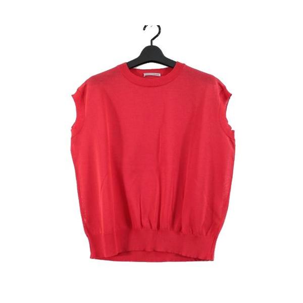 サイズ：表記なし-肩幅51cm、身幅56cm、着丈57cmカラー：レッドコンディション：Aランク素材：ポリエステル77％ ラミー23％コメント：Lepivot ルピボット ラミー ノースリーブ トップス 3826