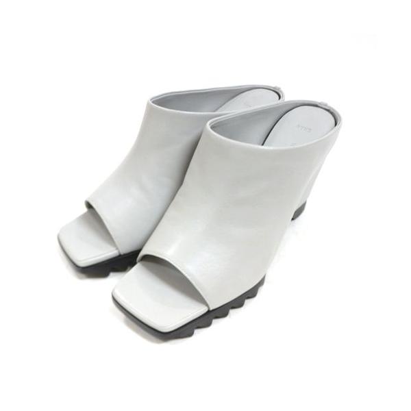 サイズ：表記24.5-ヒール約9.5cm カラー：グレーコンディション：Sランク素材：コメント：HYKE ×  TOSHINOSUKE TAKEGAHARA BEAUTIFUL SHOES ハイク LEATHER MULES （OPEN T...