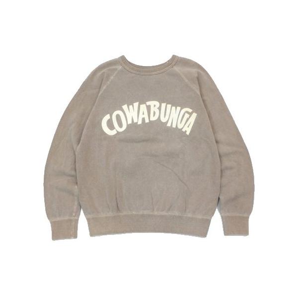 サイズ：表記XS-身幅52cm、着丈56cm、裄丈81cmカラー：ブラウンコンディション：Bランク-プリントひび素材：綿100%コメント：MIXTA ミクスタ COWBANGA  スウェット