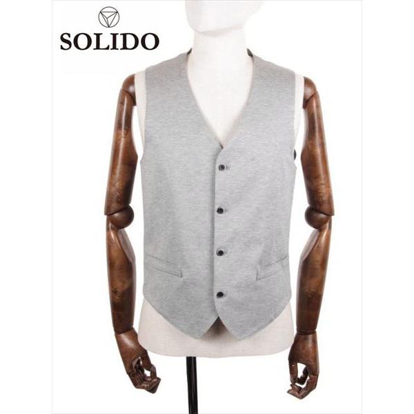 SOLIDO定番の度詰め天竺素材を使用し４Bシングルジレ。綿密に縫製されたコットン地は、ハリ感のあるディテールやシルエットを実現。程よい光沢感や、生地のなめらかさで高級感を引き立たせています。カジュアルにTシャツに合わせたり、タイドアップし...