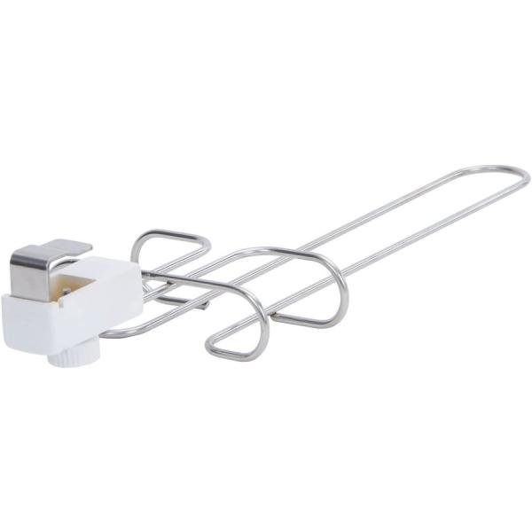 吊戸棚下の空間を有効活用できます。吊戸棚の底板をはさんでネジをしめるだけの簡単取付け。厚さ15〜25mmの底板に取付けできます。■商品サイズ (約）幅107×奥行314×高さ45mｍ■材質 金属部：ステンレス 樹脂部：PP・ナイロン■耐荷重...