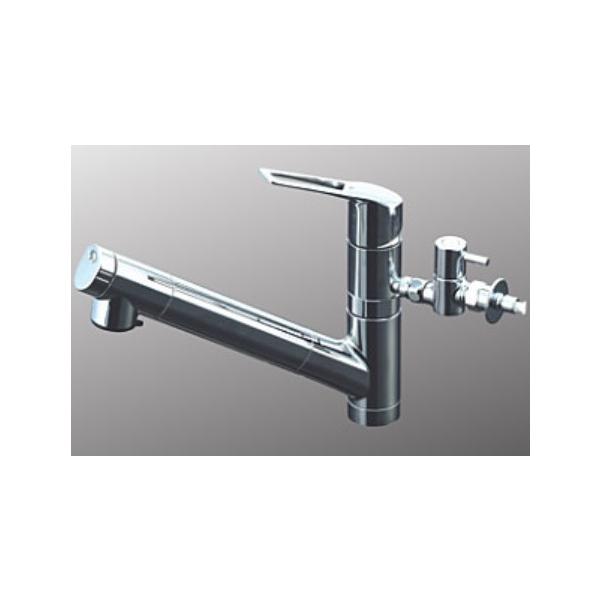 浄水器内蔵用シングルシャワー付混合栓（eレバー）(分岐止水栓付)