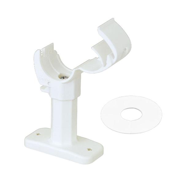 ・流量調整ボールバルブを固定する「スタンド」と床穴をふさぐ「ビニールプレート」のセット品です。・配管がキレイに仕上がります。・別体品で足を切断することで持出し量を調整できます。 商品詳細 ●サイズ・適合パイプ：5mm被覆樹脂管13A・Φd：...