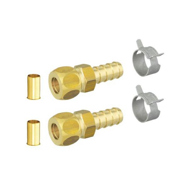 ・オンダ製作所製「風呂用ツインホース」専用の取付金具セット・継手1つで銅管から風呂用ツインホースへ変換できるため、施工がラクラクです。・継手の一体化で、ねじ接続箇所が減り、漏水のリスクの軽減につながります。・1セット2個入り。・ホースバンド...