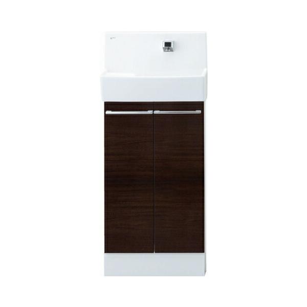 カウンター間口：410サイズワイド壁付ハンドル水栓キャビネットタイプ床排水アクアセラミック一般地・寒冷地共通床壁共通給水仕様