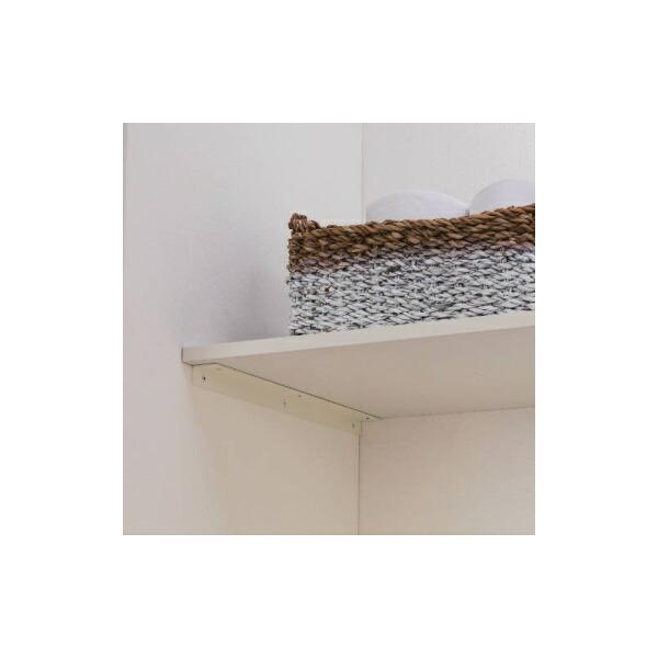 サイズ：280ミリカラー：ホワイト上に棚板を乗せてビス止めするだけで簡単に棚を設置することができます。棚板の木口が見えないのできれいな仕上がりになります。※壁内々780mm以下の場合のみ使用可能です。