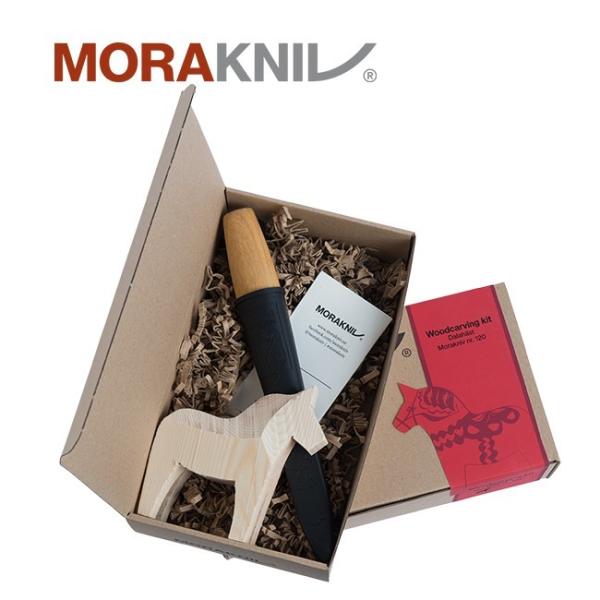 スウェーデンの民芸品「ダーラホース」の自作キットです。ダーラホースとナイフがセットになっています。【商品仕様】・サイズ　ダーラホース：約10×10.5cm・付属品・ナイフ：ウッドカービング120(カーボンスチール)・ダーラホース(未完成品)...