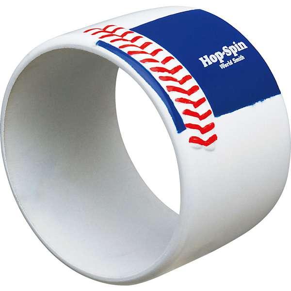 スナップをしっかりかけて前に押し出す様にスローイングします。うまく投げられればホップしたボールの軌道を描きます。腕の振りや手首の使い方のトレーニングに最適です。サイズ：直径 6.7 ｃｍ・幅 4.7 ｃｍ重量： 45 ｇ材質：ＰＶＣ