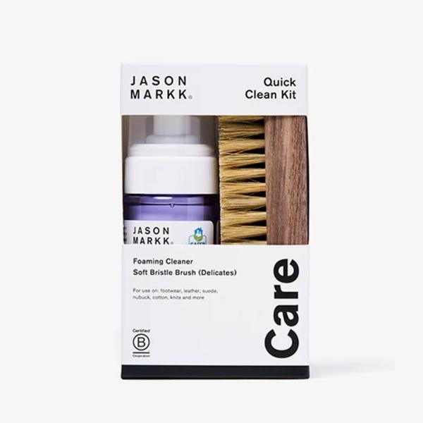 【JASON MARKK正規品】ジェイソンマークのクイッククリーンキットは、4oz RTUフォームクリーナーとデリケートクリーニングブラシのセットです。クリーニングソリューションと水を最適な比率で配合した天然由来成分の優しい泡タイプの洗剤が...