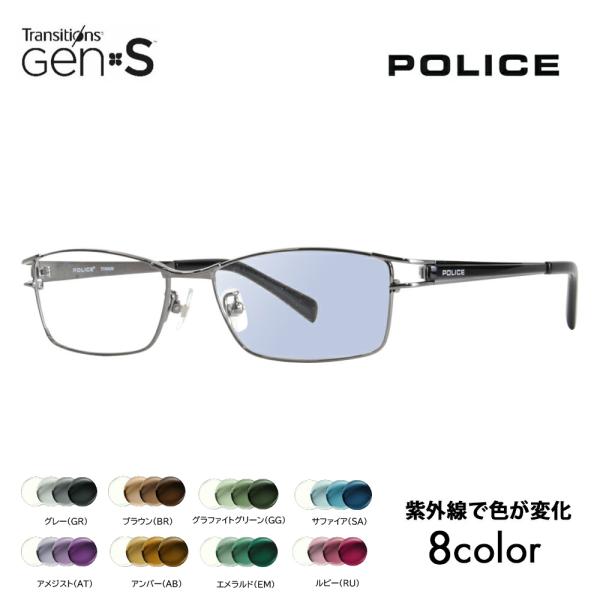 ■VPL173J■人気のPOLICE 「VPL173J」に、What’s up?がセレクトした 度付き対応可能な調光レンズ（ニコン トランジションズGEN S）をセットしました。1983年にイタリアで生まれたブランド「POLICE（ポリス）...