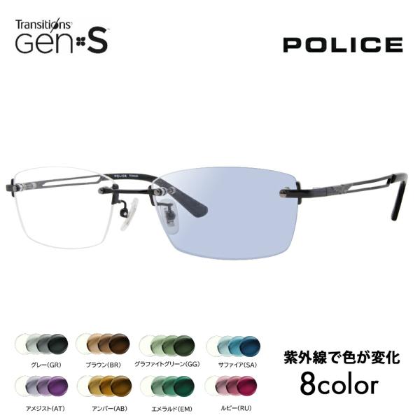 ■VPLL39J■人気のPOLICE「VPLL39J 0530」に、What’s up?がセレクトした 度付き対応可能な調光レンズ（ニコン トランジションズGEN S）をセットしました。1983年にイタリアで生まれたブランド「POLICE（...