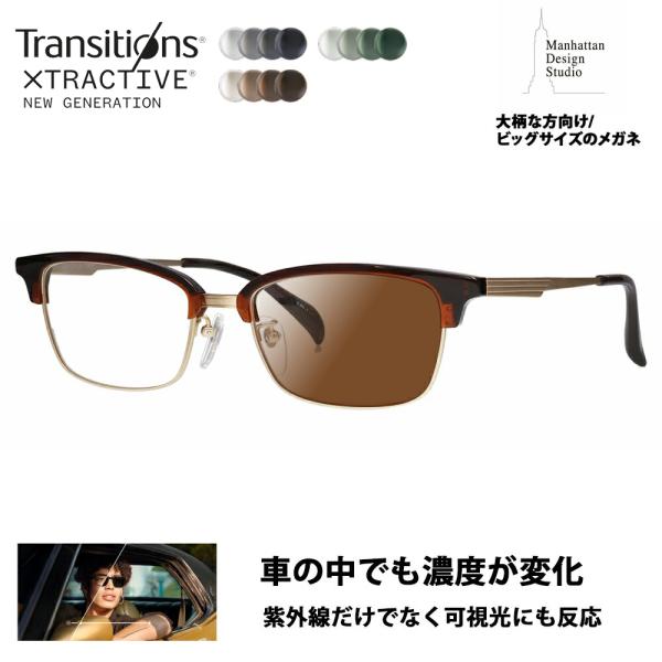 ■MDS-523■人気のManhattan Design Studio「MDS-523-1」に、What’s up?がセレクトした 度付き対応可能な調光レンズ（ニコン トランジションズエクストラアクティブ）をセットしました。紫外線だけではな...