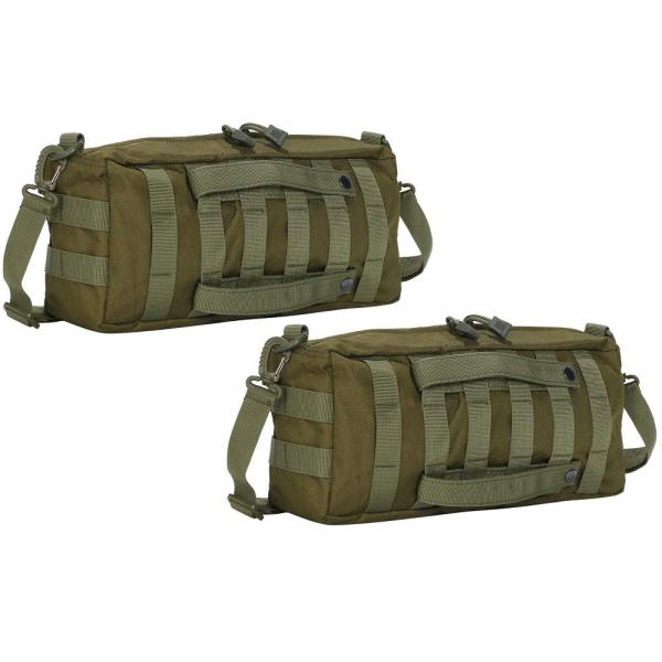 サバゲー バッグ 2個 セット MOLLE モール システム ブラック カーキ ブラウン サイド ポーチ バック パック モーリー 釣り 小物 入れ ミリタリー カジュアル ニーパッド 黒 ネックウォーマー ひざ 当て パッド サポーター ...