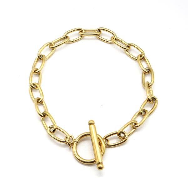 [Petit-Germe] [プチジェルム] ゴールド チェーン ブレスレット サージカルステンレス 316L 約19cm B1001