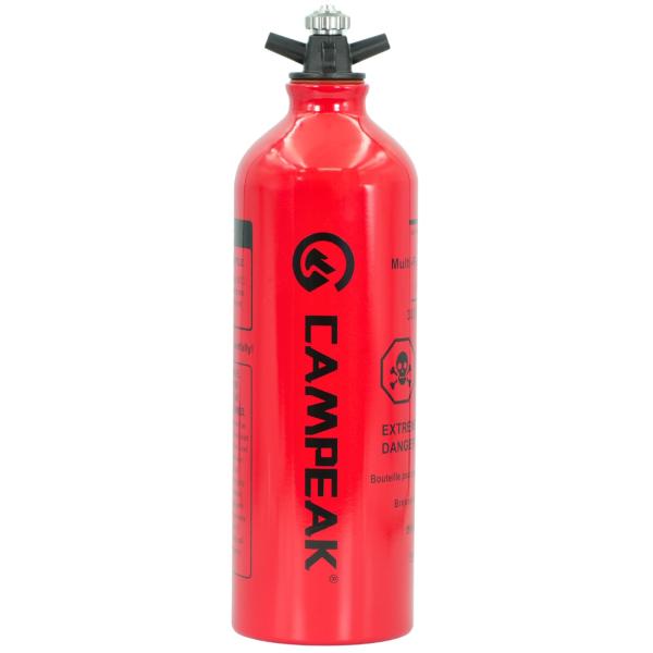 SEIDO フューエルボトル 燃料ボトル 灯油缶 アルコールボトル 保管 アルミ製 オリジナルホイッスル付き 1000ml 1L レッド