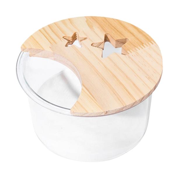 ideamall ハムスター デグー 小動物 砂浴び 容器 ケース トイレ砂 水浴び お風呂 木製