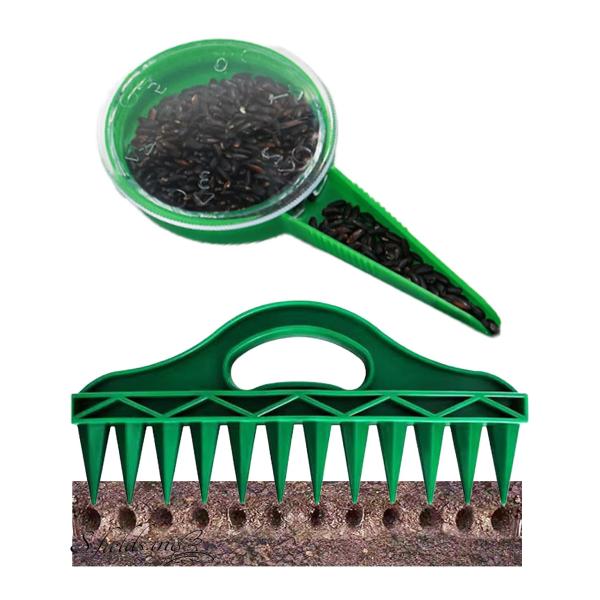 S.fields.inc 種まき機 穴あけ器 手動 シーダーセット 播種機 穴掘り 野菜 ガーデニング 家庭菜園 園芸